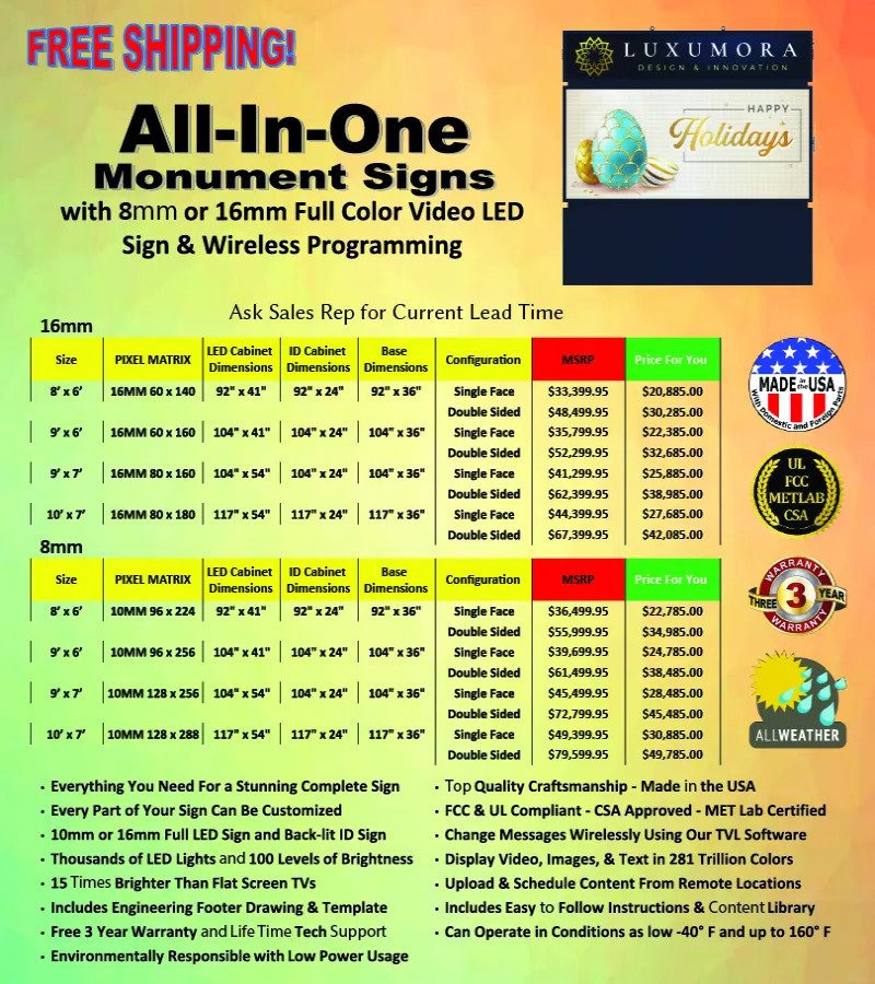 Monument Sign Wall Mounted All in One - Sign20